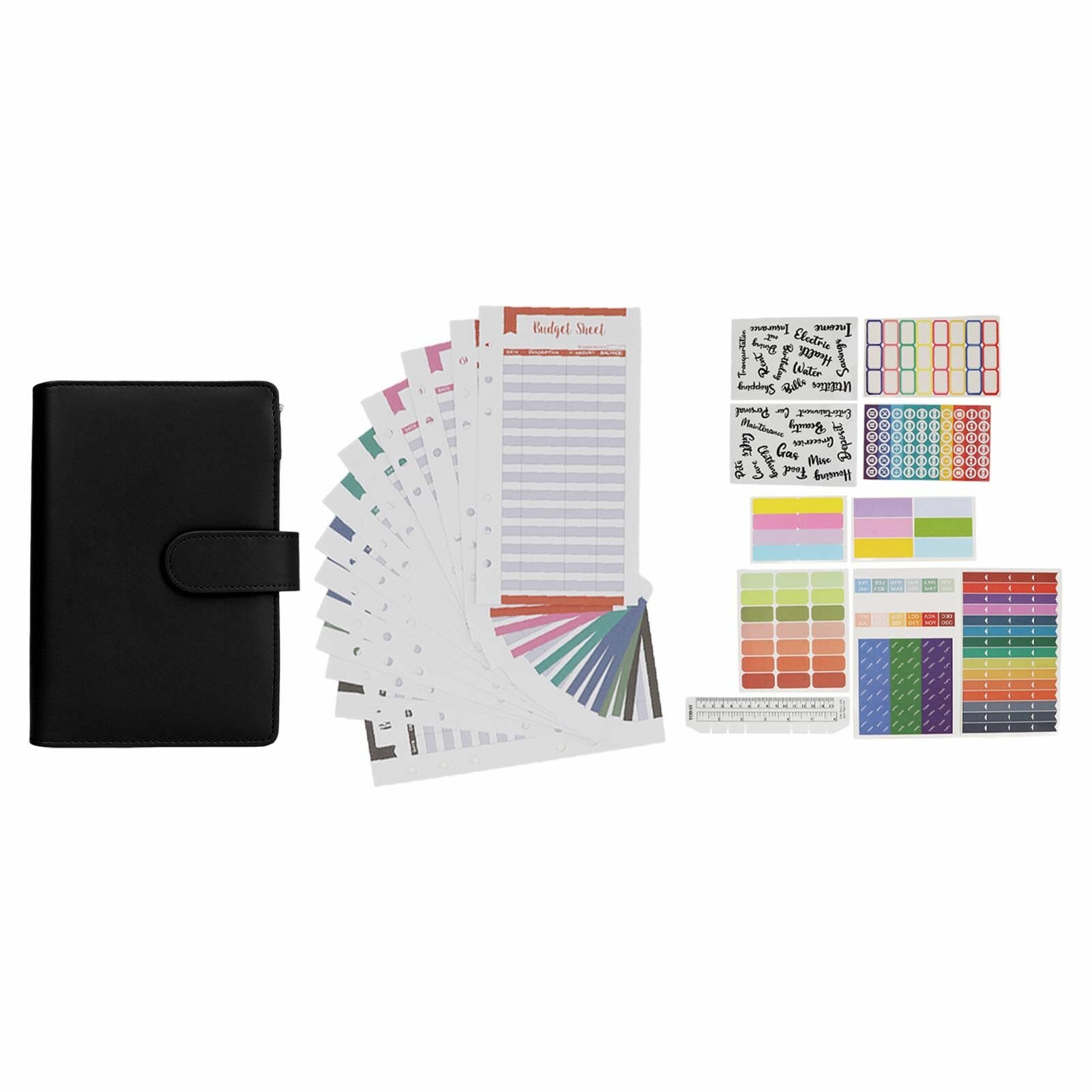 Блокнот A6 с отрывными листами, черный, кожаная обложка