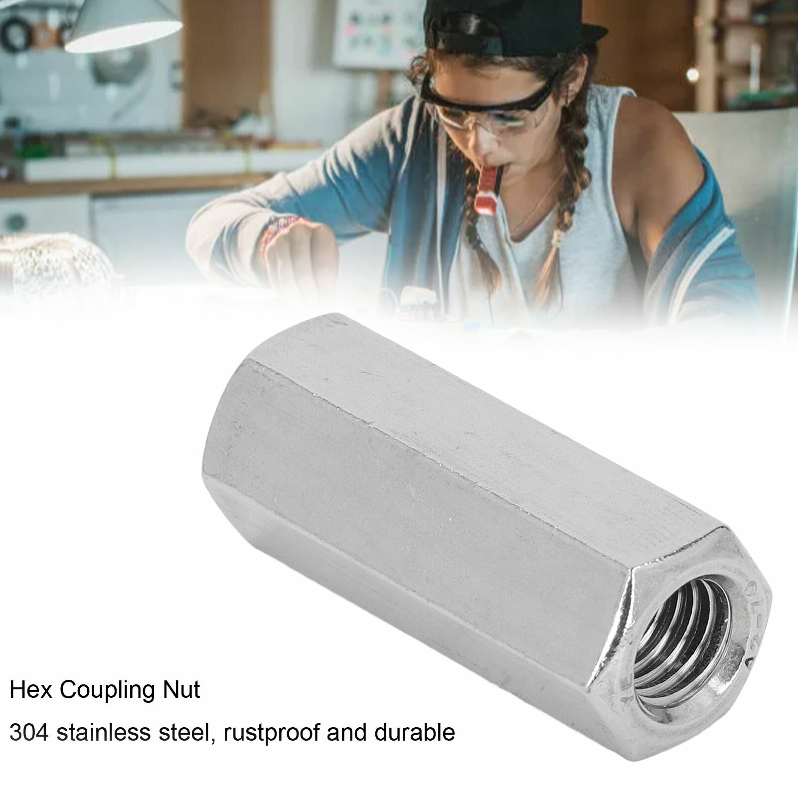 5 шт. шестигранные соединительные гайки из нержавеющей стали 304, резьбовая соединительная гайка для болтов, шпилек