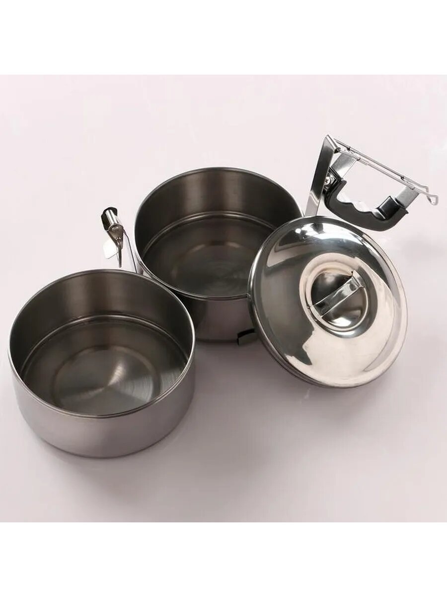 Элегантный металлический ланч-бокс с отделениями