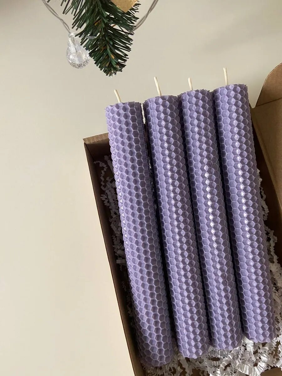 Свечи из вощины подарочный набор 4 шт ручная работа