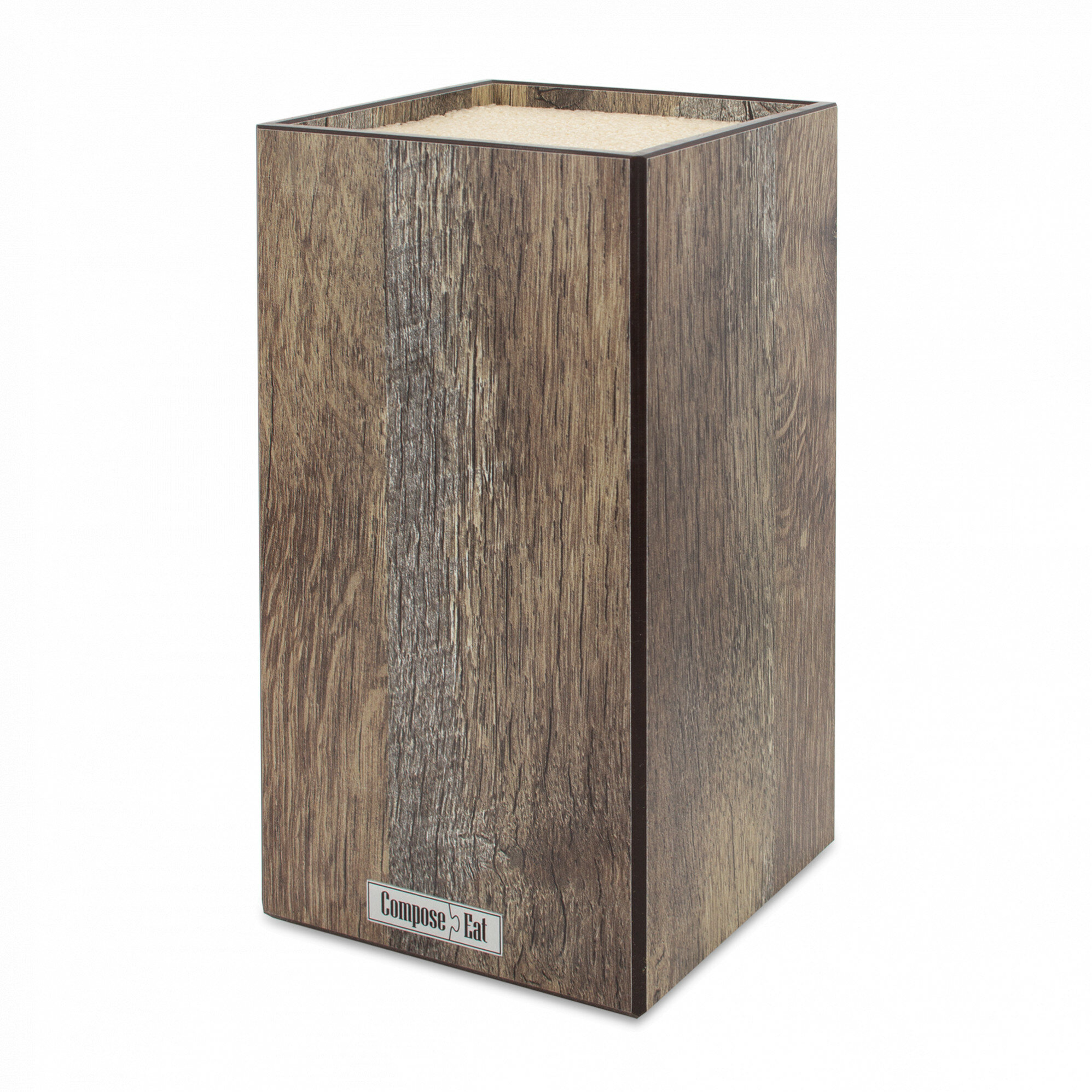 Подставка для кухонных ножей, универсальная, 12х12х24см, дуб мореный, композитный материал PDN120634KL6 Fashion