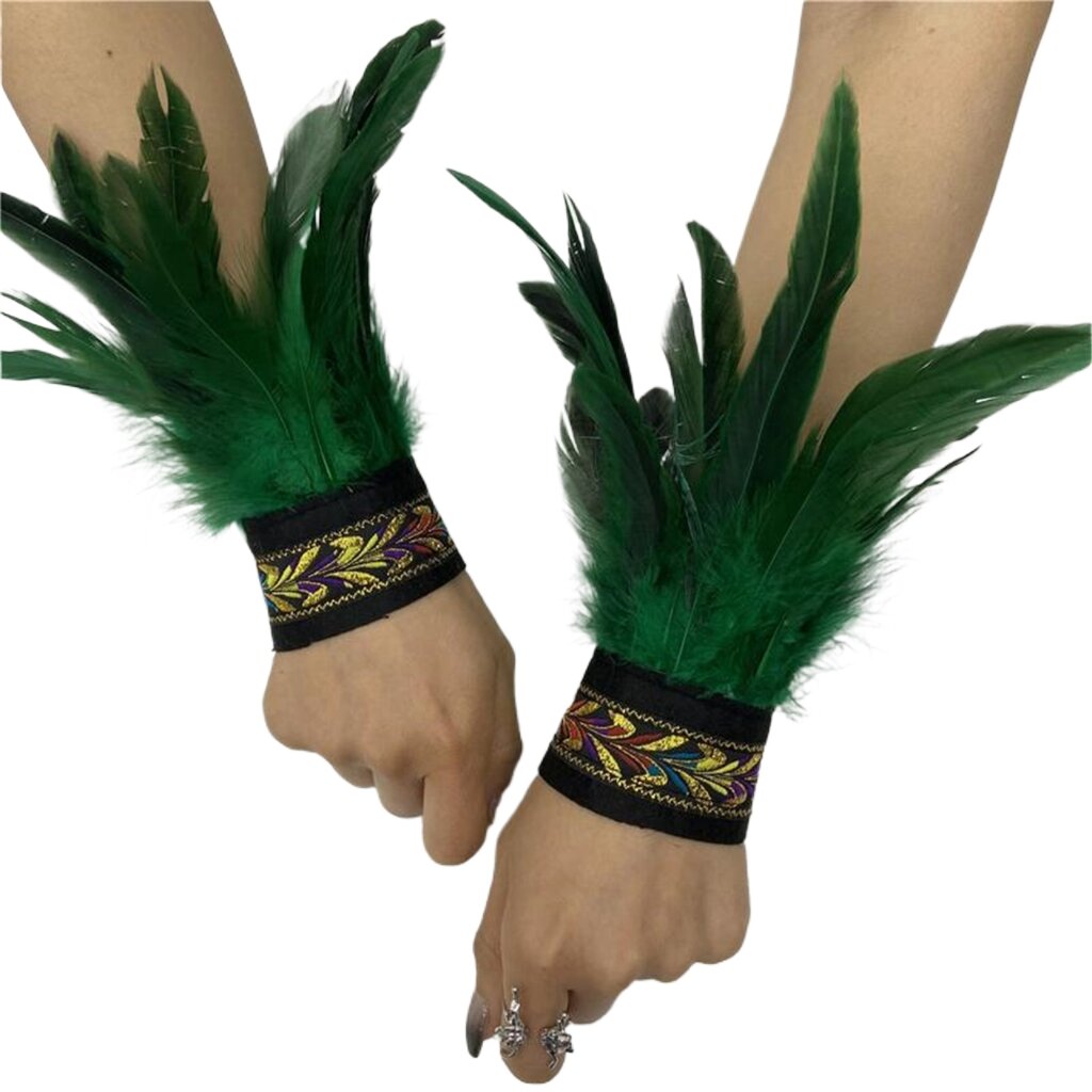 Браслет из этнических перьев для женского костюма для тематической вечеринки, наручные манжеты, декоративные нарукавники, аксессуары для вечеринки на Хэллоуин