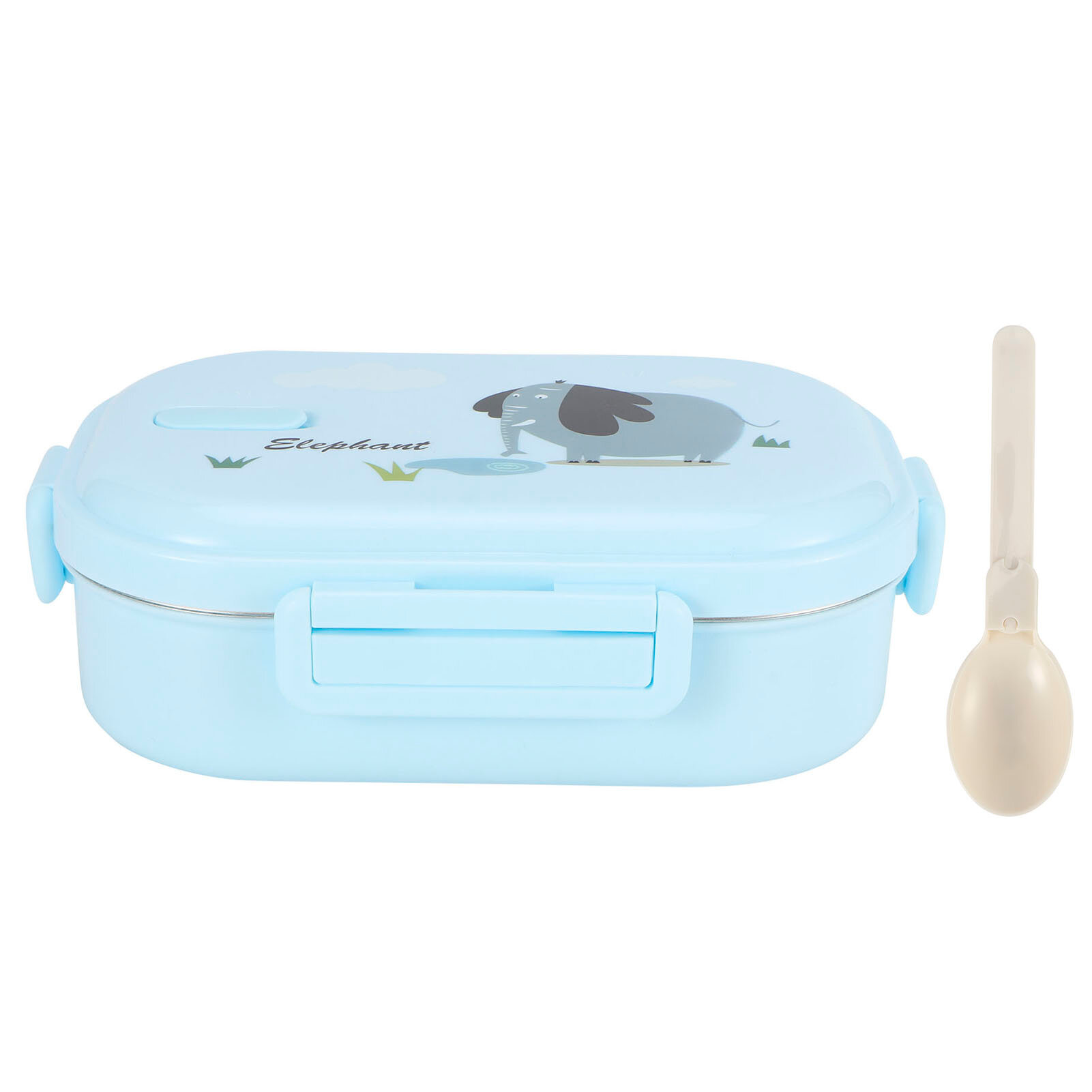 Изолированная ланч -коробка утечка из нержавеющей стали Bento коробка японская еда детская контейнер (синий)
