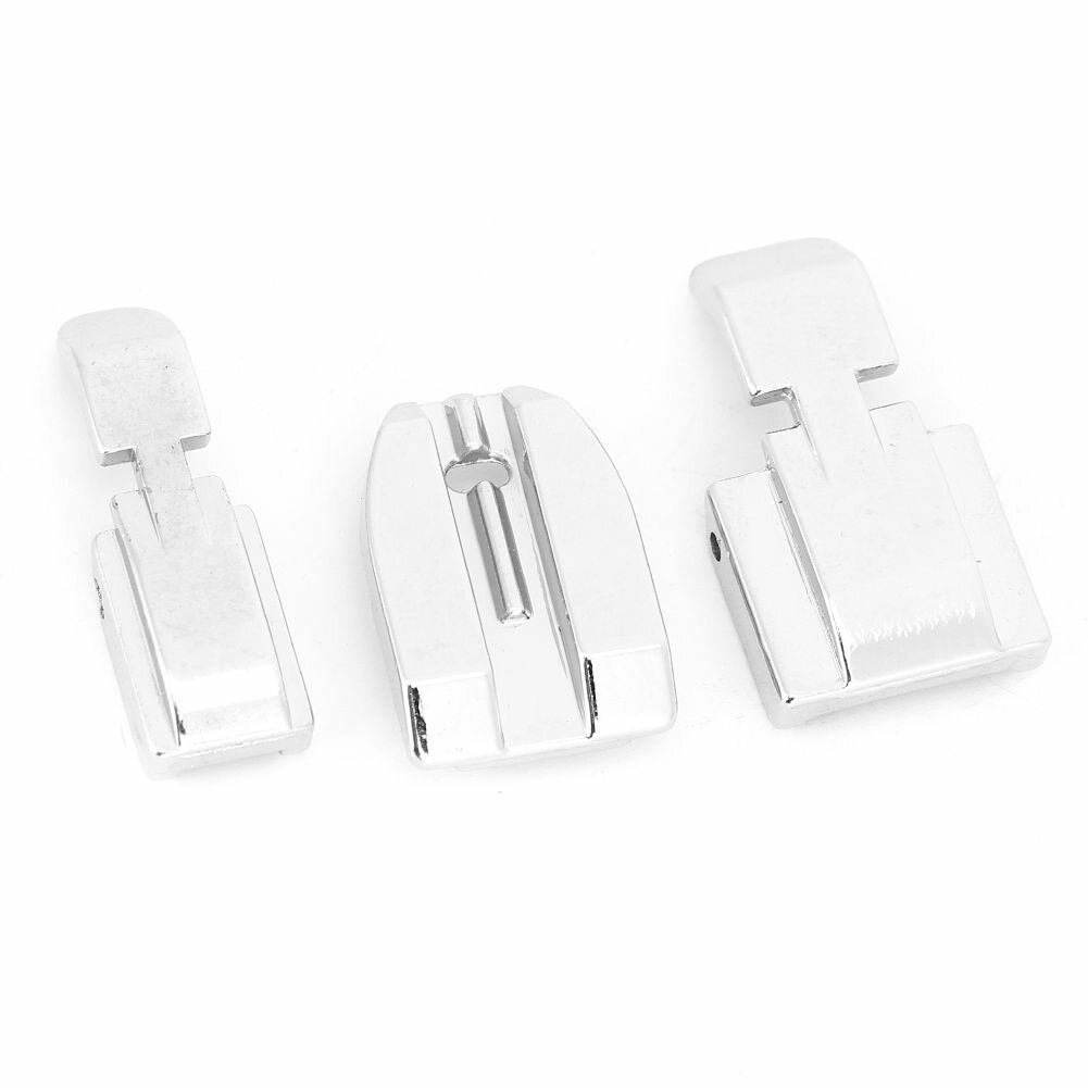 Набор из 3 лапок для потайной молнии из нержавеющей стали для бытовых швейных машин, прочное серебристое покрытие