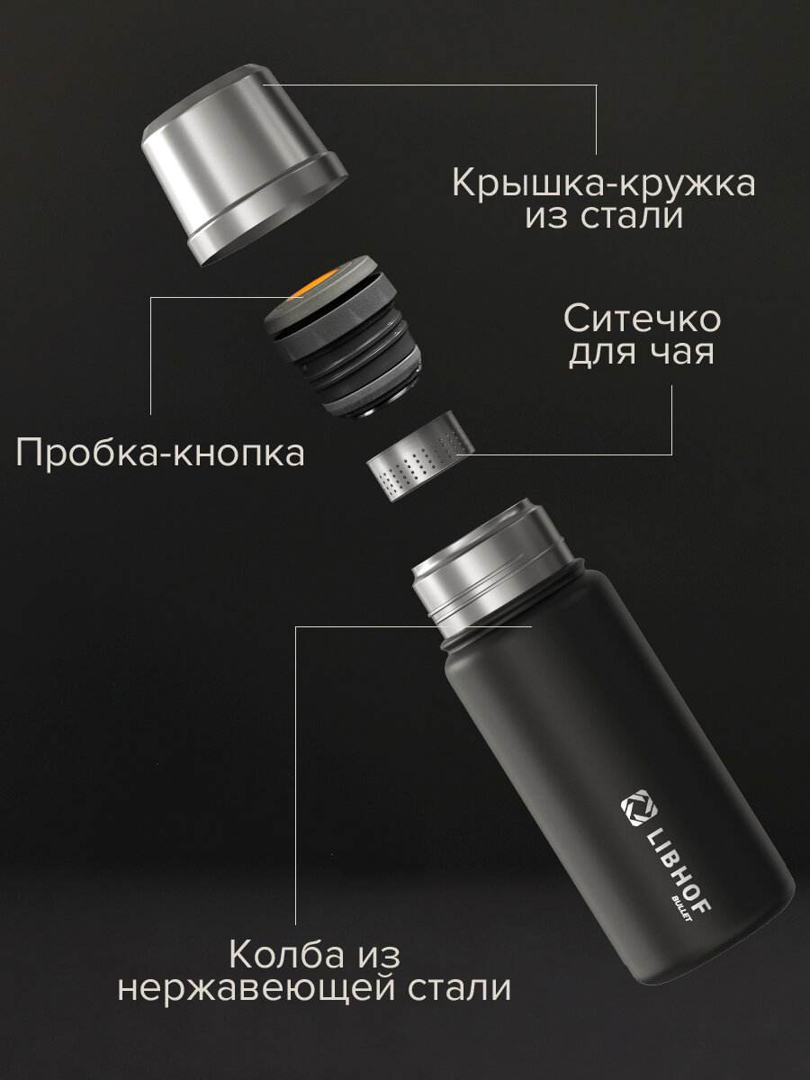 Термос Libhof TT-800 Black — фото 1