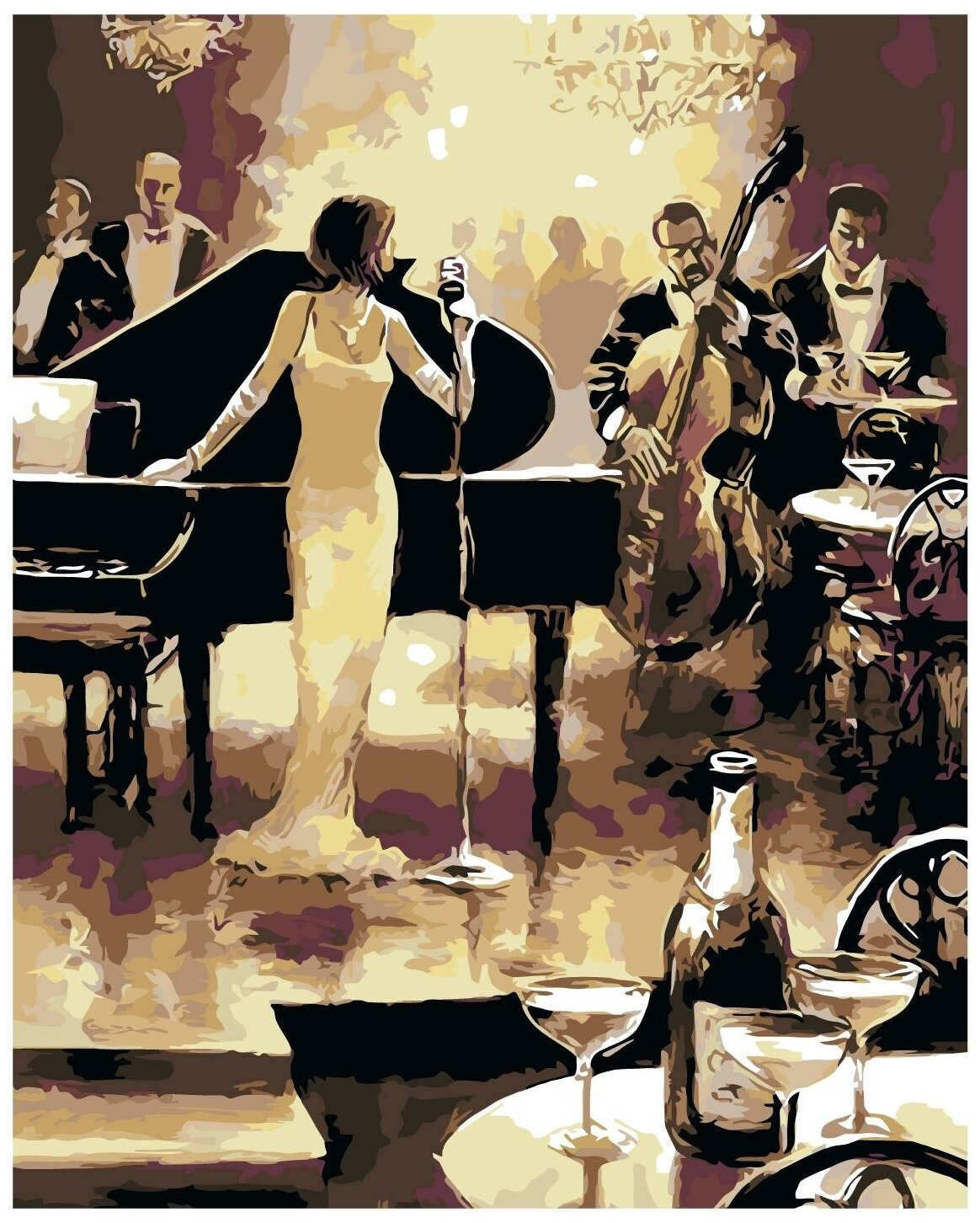 Джаз ночь Раскраска по номерам на холсте Живопись по номерам