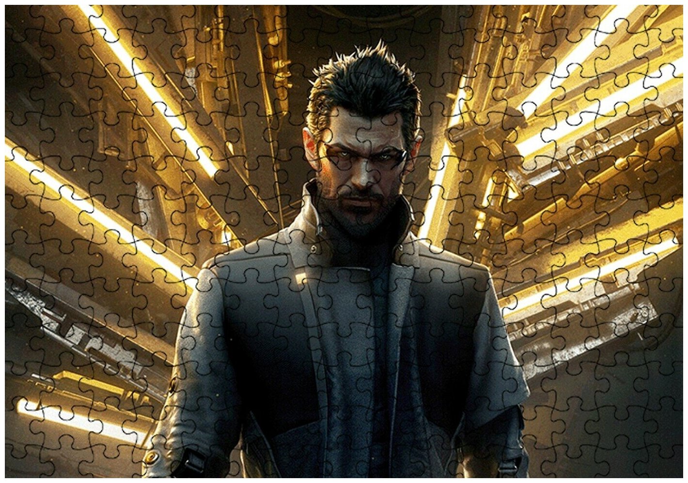 Пазл картонный А3: модель Deus Ex Mankind Divided киберпанк - 1