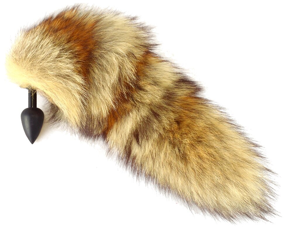 Sitabella Анальная пробка с хвостом, D: 5 см, L: 11 см, черный/рыжий