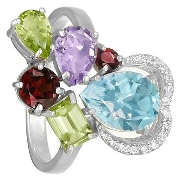 Кольцо, серебро, 925 проба, аметист