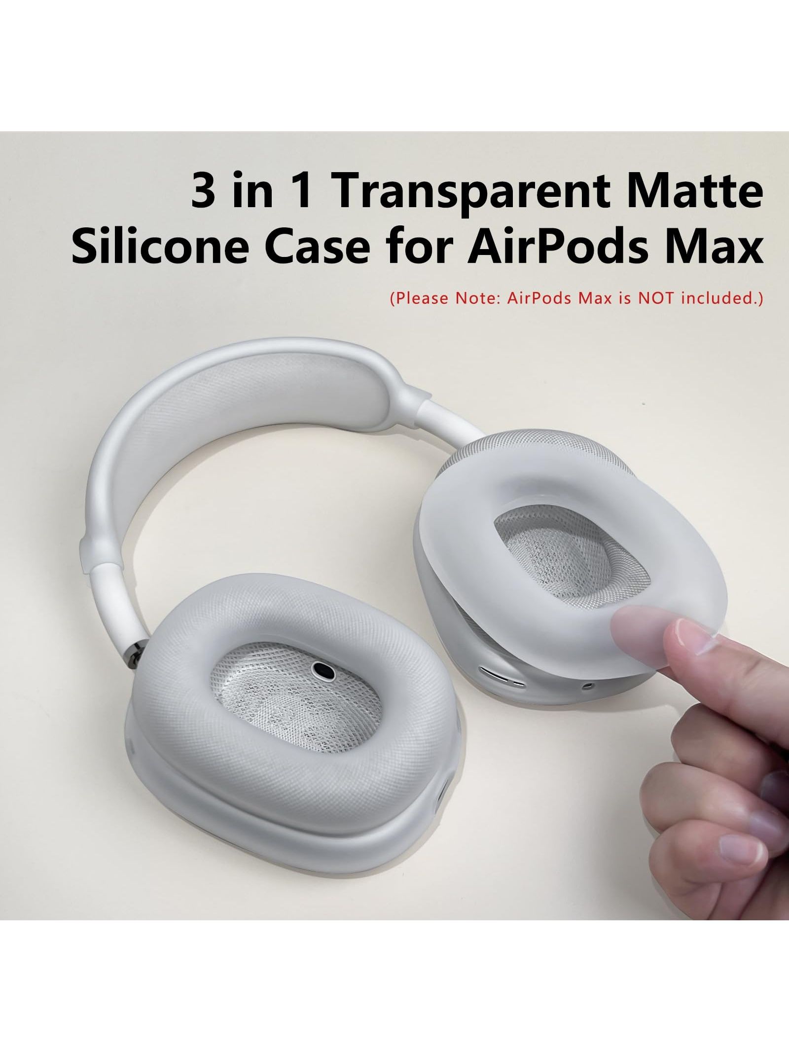 Силиконовый чехол для AirPods Max 2/Max, с амбушюрами и оголовьем, черный Мягкие защитные