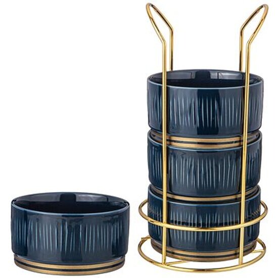 Набор салатников Lefard "herbal" на металл. подставке 4 шт. 11,5х6 см, 450 мл (42-501)