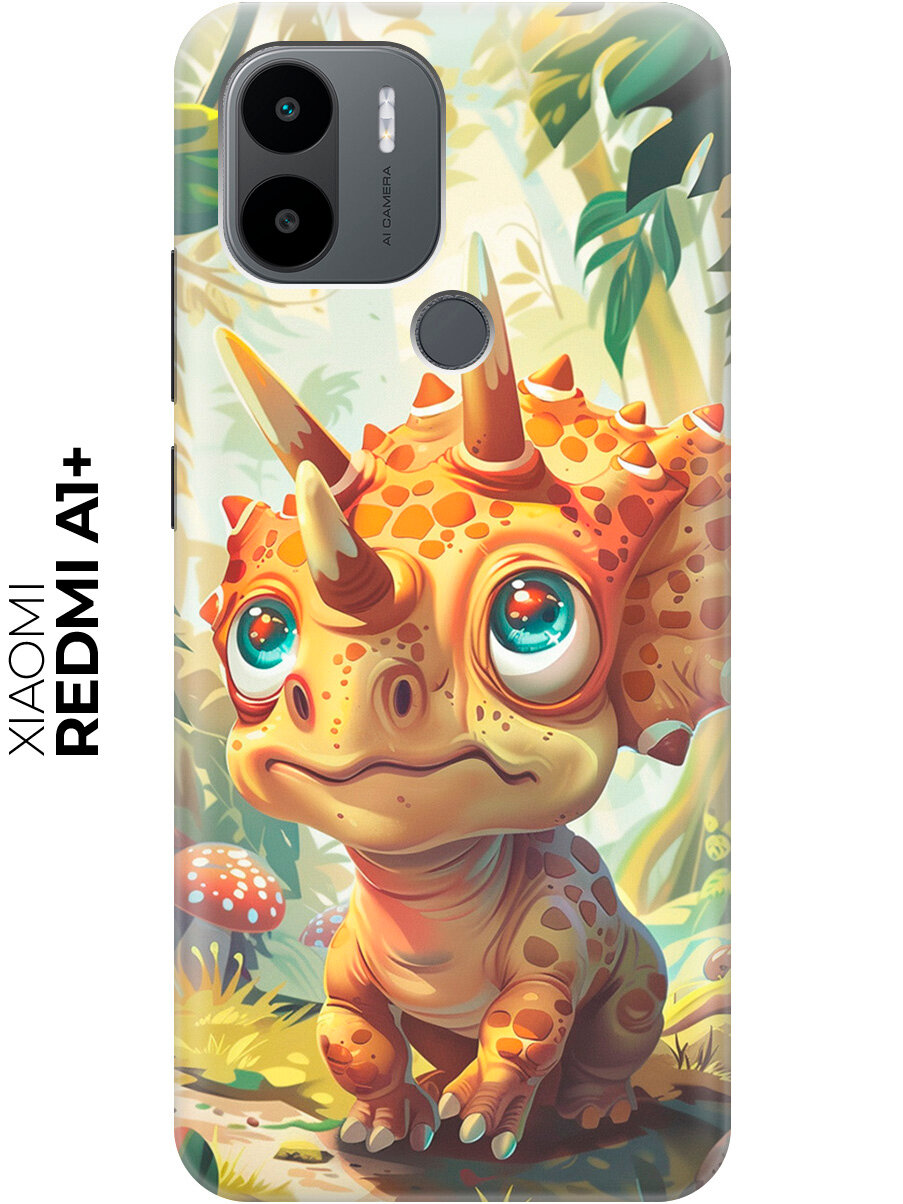 Силиконовый чехол на Xiaomi Redmi A1+ / A2+ / Poco C50 / C51 / Сяоми Редми А1 Плюс / А2 Плюс / Поко С50 / С51 с рисунком "Малыш трицератопс"