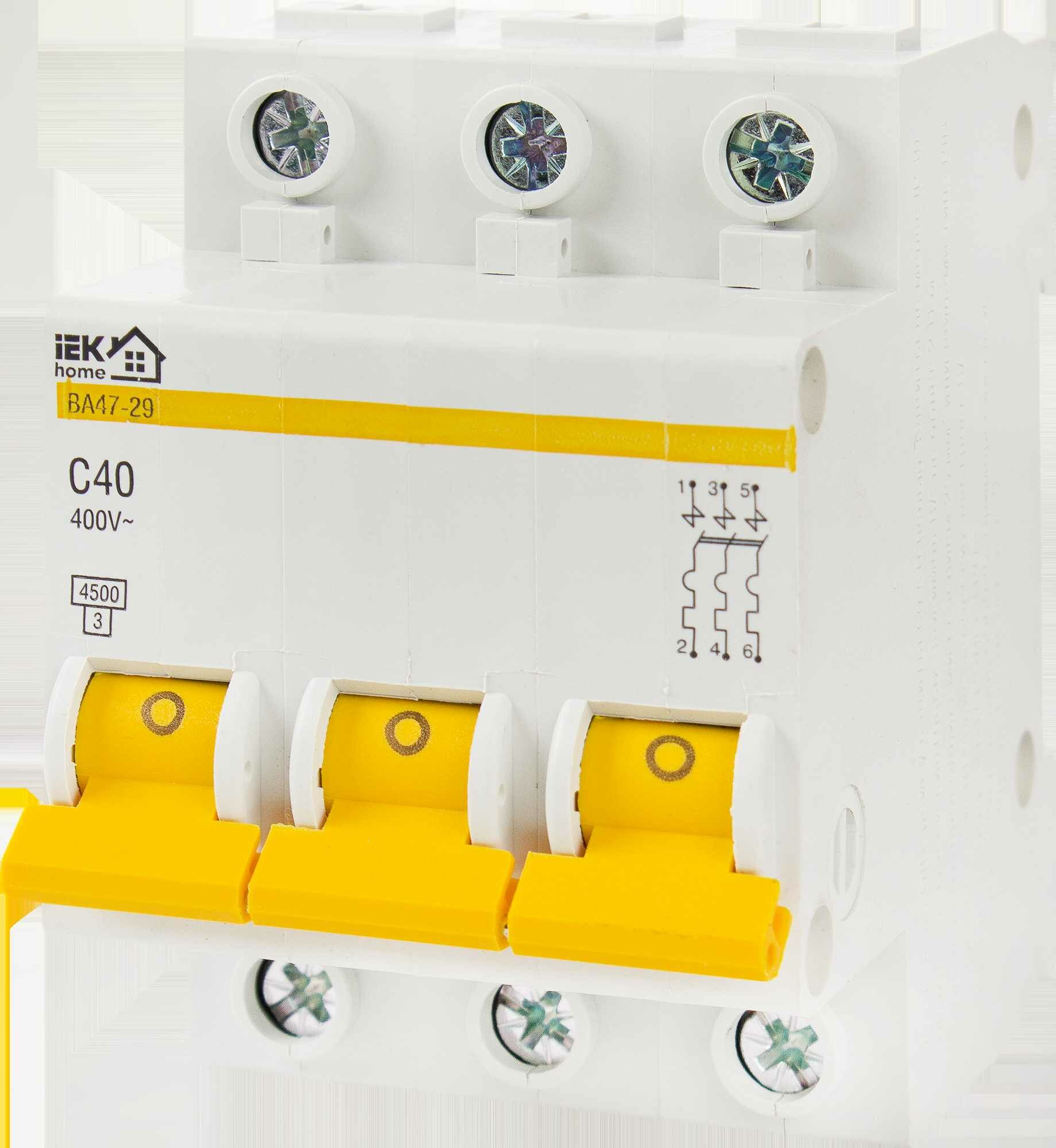 Автоматический выключатель IEK Home ВА47-29 3P C40 А 4.5 кА
