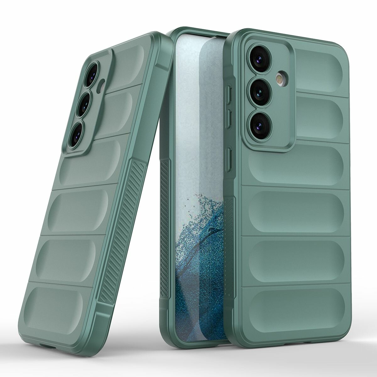 Противоударный чехол Flexible Case для Samsung Galaxy S24 (зеленый)