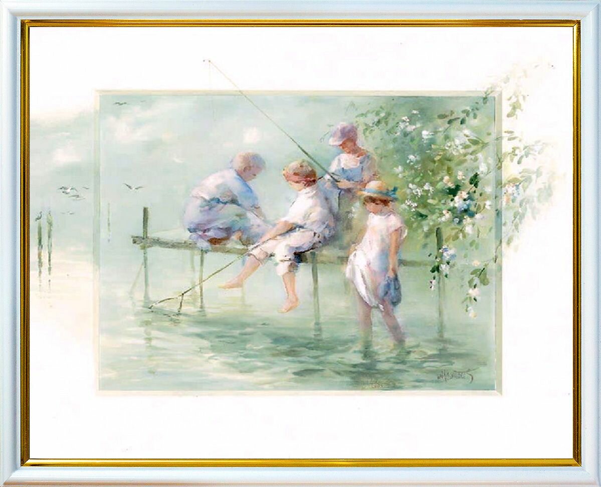 Картина "Рыбачки" 30х24 см, художник - Willem Haenraets. Арт. WH640-30х24