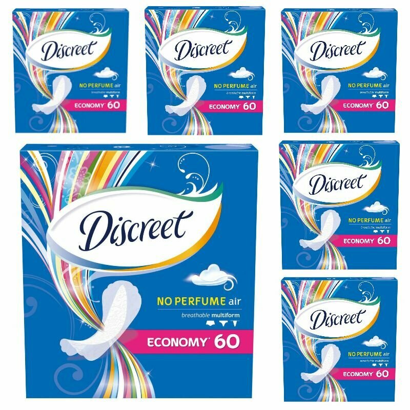 Discreet Прокладки ежедневные, Deo Air Multiform, 60 шт в уп, 6 уп