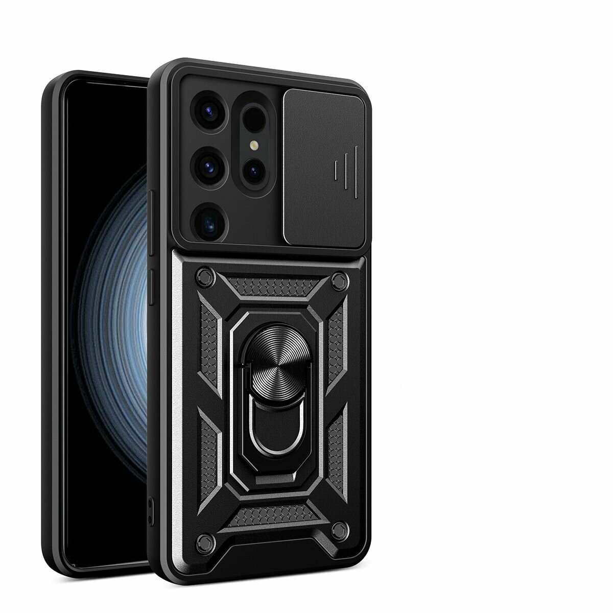 Чехол с кольцом Bumper Case для Samsung Galaxy S24 Ultra (черный)