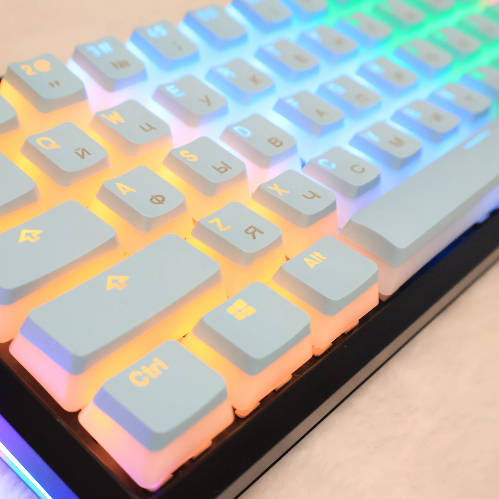 DUTRIEUX Cyrillic Pudding Keycaps PBT 117 Keys Set Russian blue
