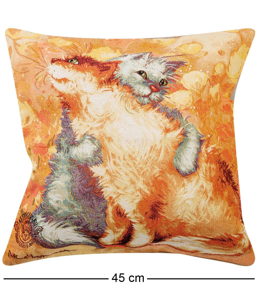 Подушка гобеленовая 'Зайчики' 45х45