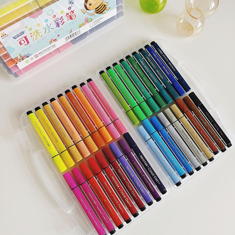 Акварельная ручка SCB-36, 12/24/48 цветов, моющаяся, треугольный стержень, большая емкость