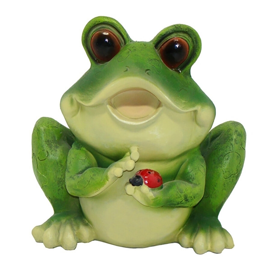 Фигура садовая Лягушка с божьей коровкой, 20*16*20,5см KSMR-626494/F553
