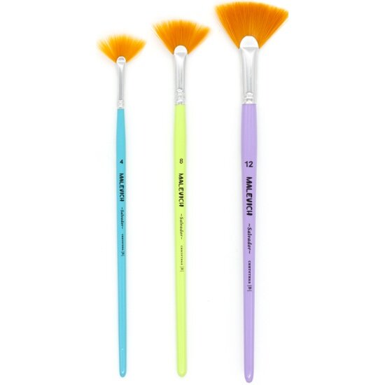 Кисть Малевичъ из синтетики Salvador, веерная №12