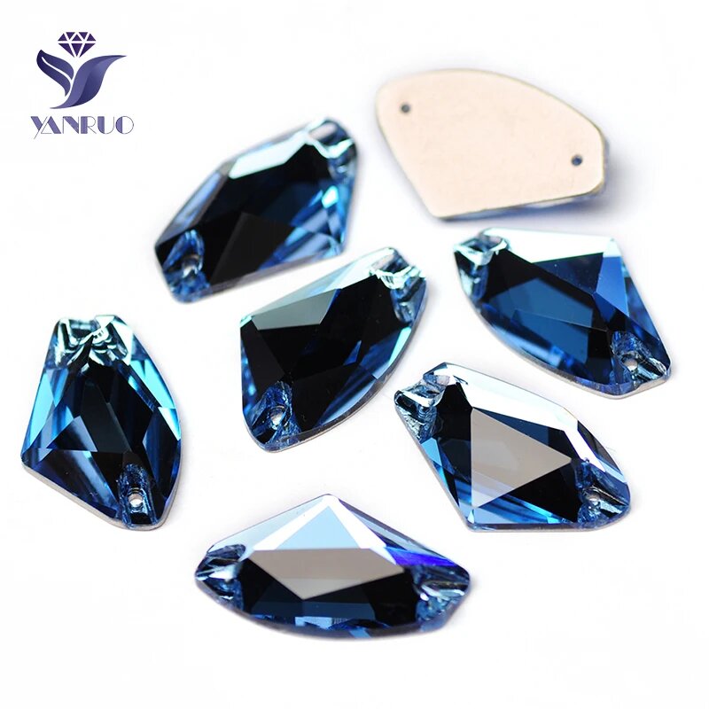 Стразы YANRUO 3256 галактические Темно-синий, 9x14mm 30Pcs, Aquamarine