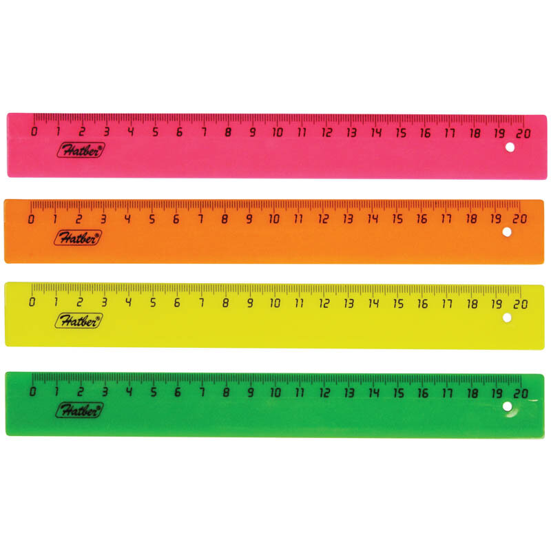 Линейка 20см ArtSpace, флуоресцентная, ассорти