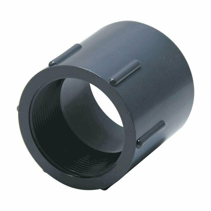 Муфта ПВХ серая под клеевое соед Дн 32х1" Ру16 ВР напорная Aquaviva FTH032C