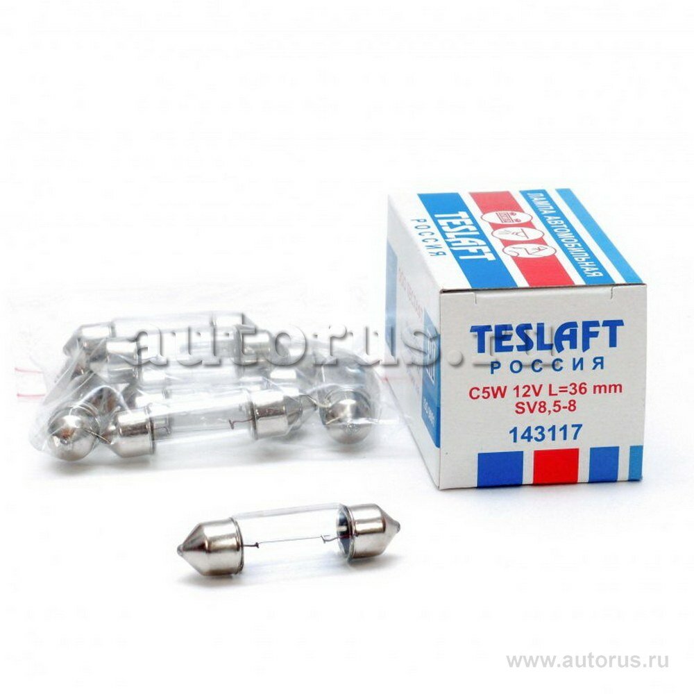 Лампа 12v c5w 5w sv8,5-8 teslaft 1 шт. картон 143117