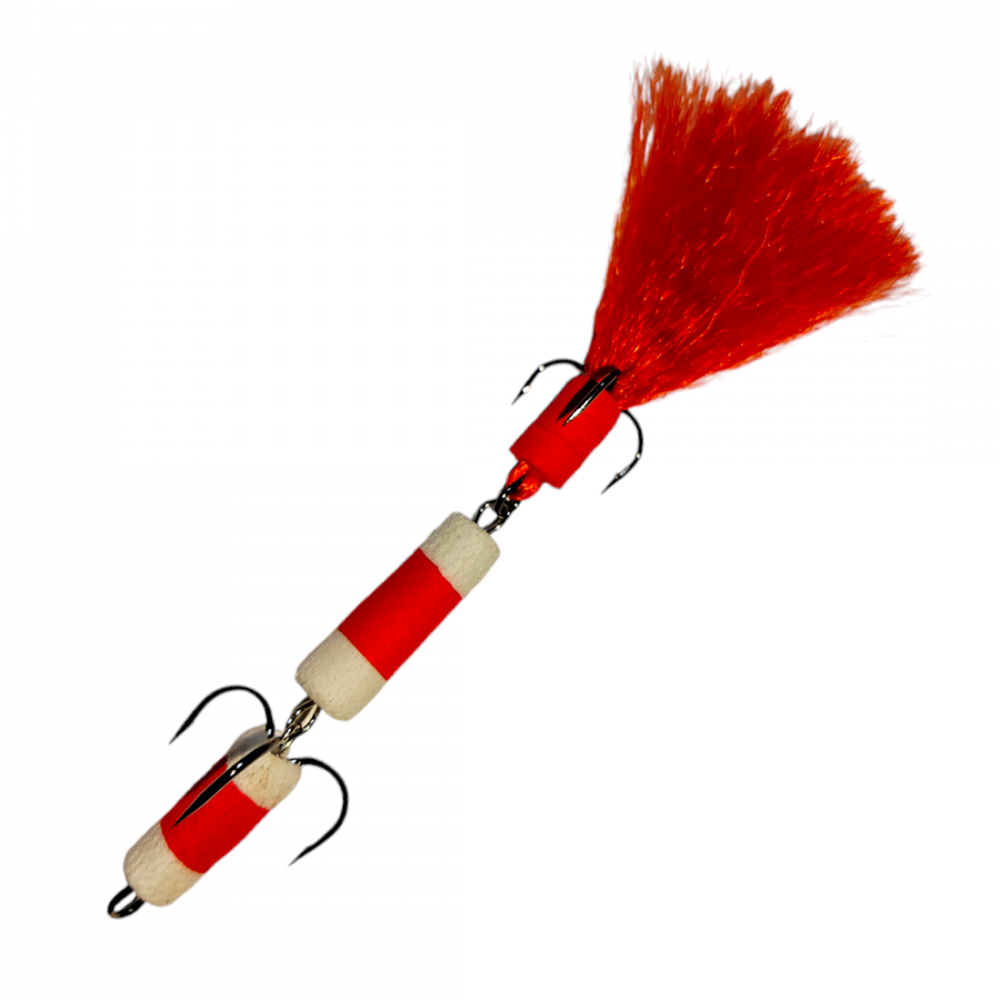 Мандула для рыбалки классика 80 мм. белый/красный