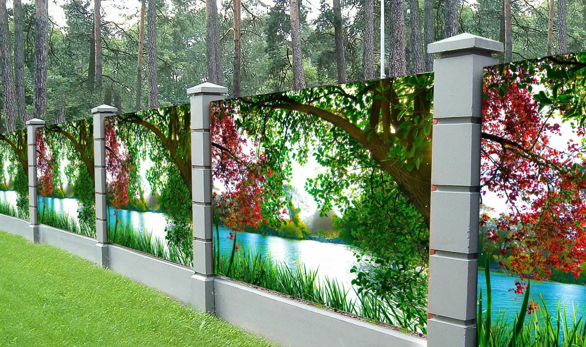 Фотосетка для забора, фасада Фотофасад с люверсами 2,4 х 2 м