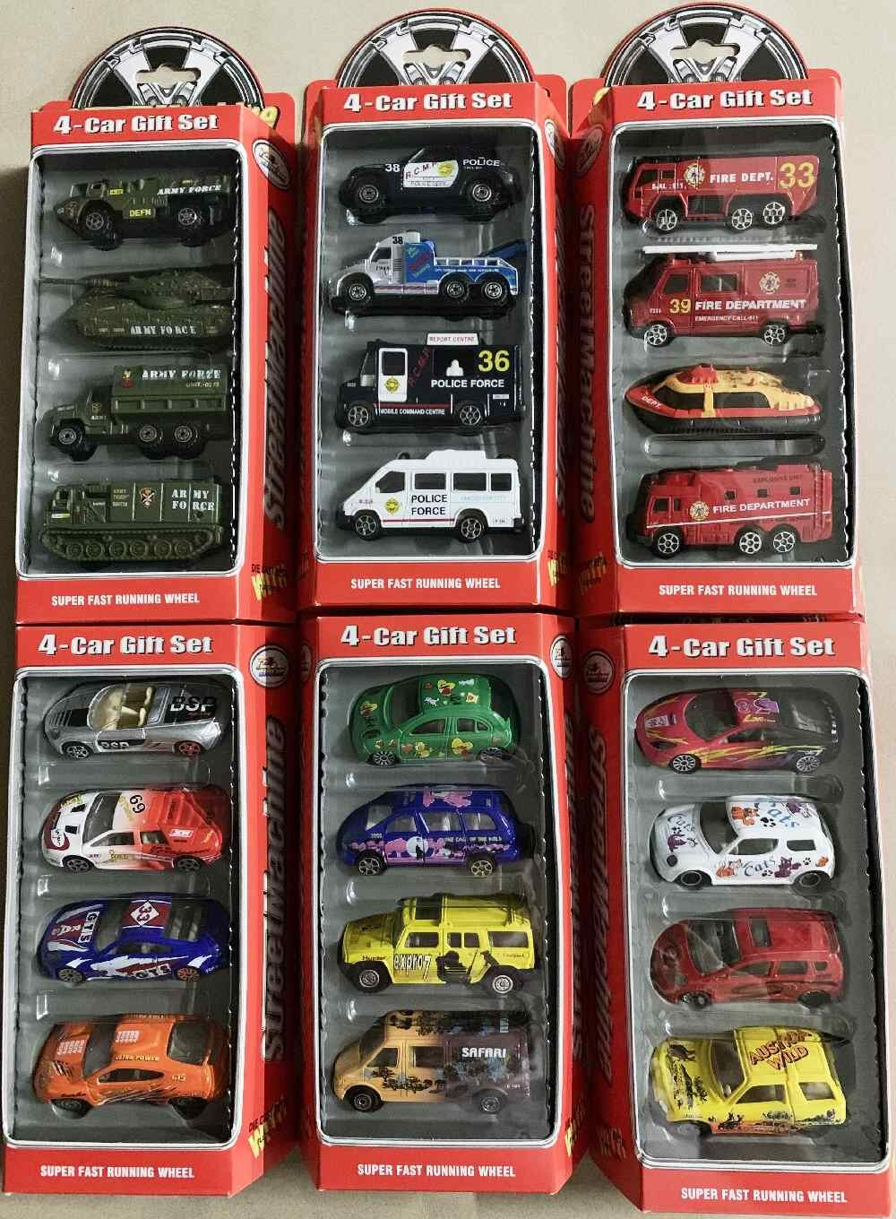 Набор машин (4 штуки), 6 видов в коробке, 1 штука