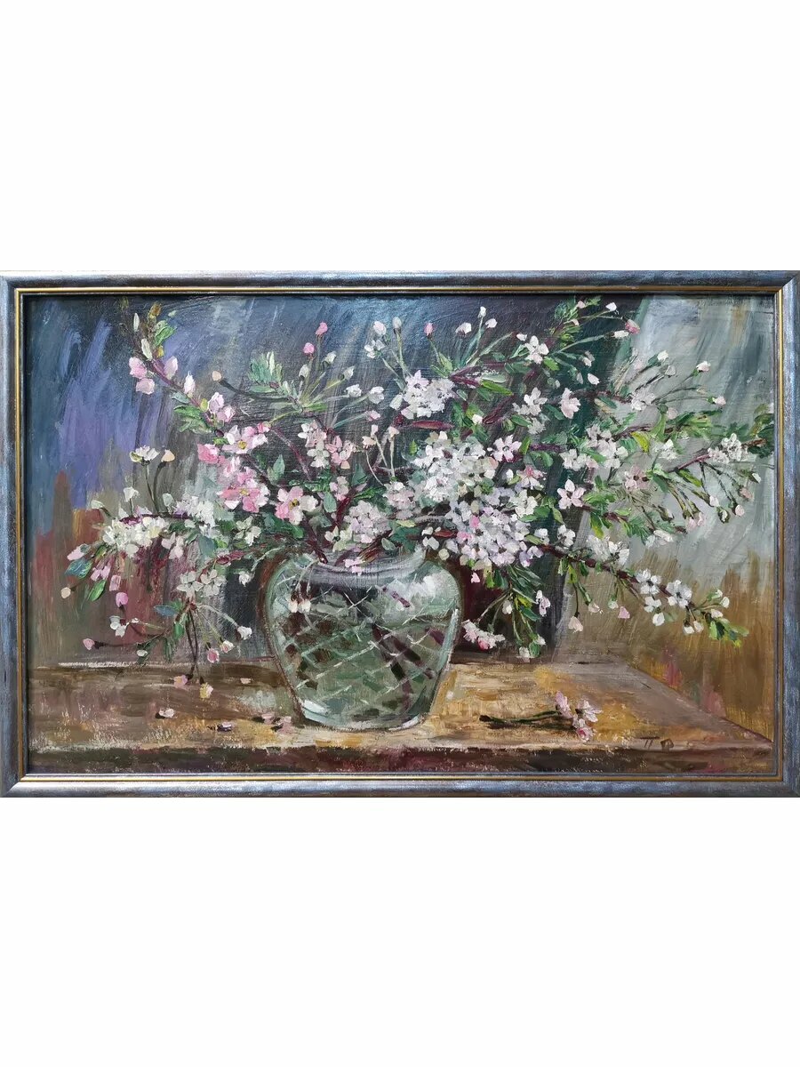 Картина. Ольга Пономарева Цветение, картон, масл