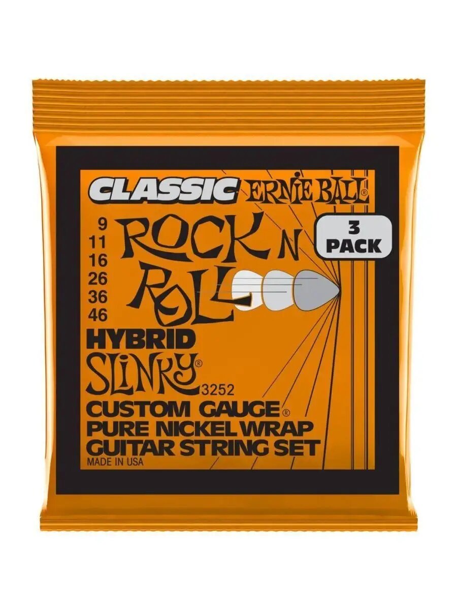 Струны ERNIE BALL 3252 Pure Classic RnR Slinky Hybrid 9-46