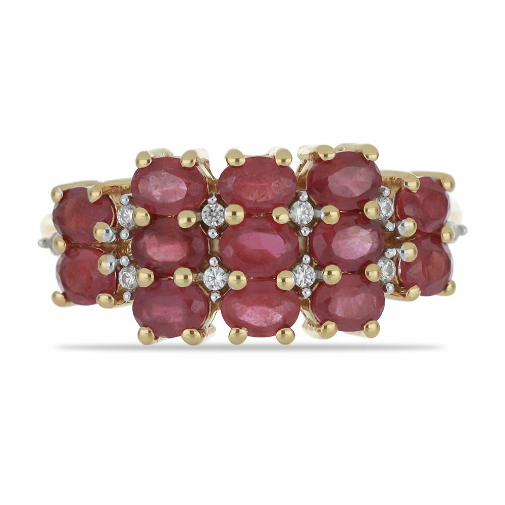 Кольцо, серебро, 925 проба, рубин, циркон