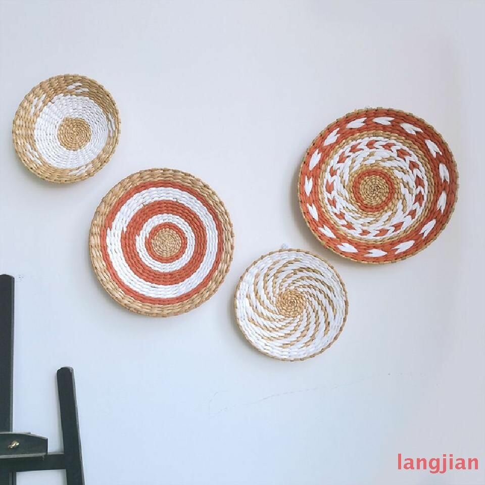 Соломенный, тканый вручную набор для декора стен