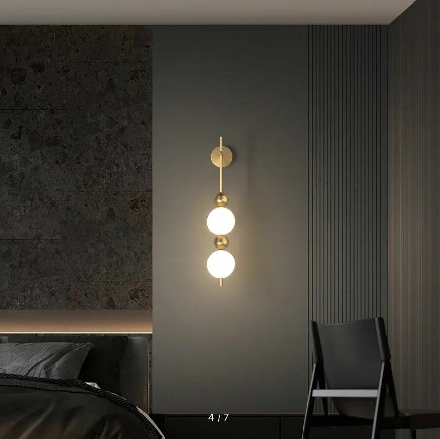 Бра, LED, мощность 11Вт, IP27, 220V, металлический плафон, настенное крепление, золотой