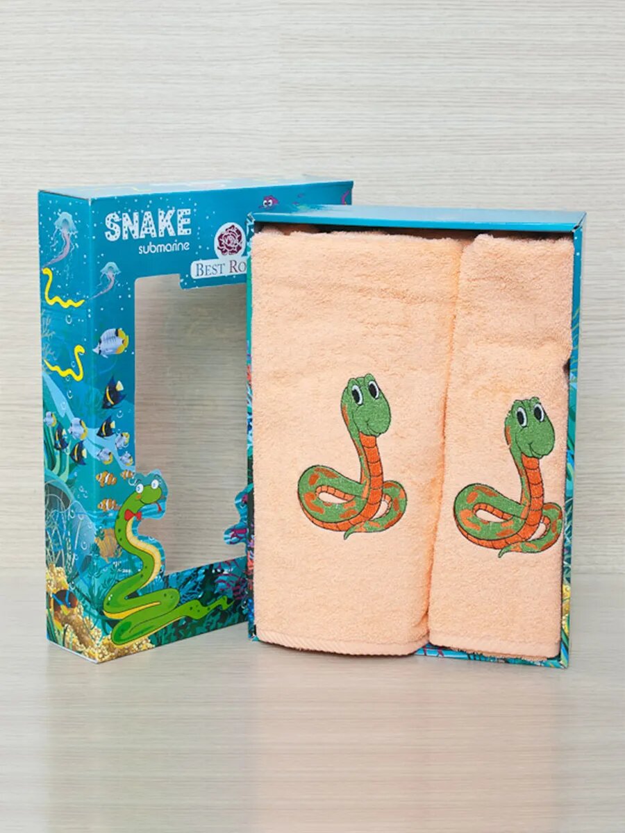 Набор полотенец со змеей к году змеи полотенца 50х90, 70х140