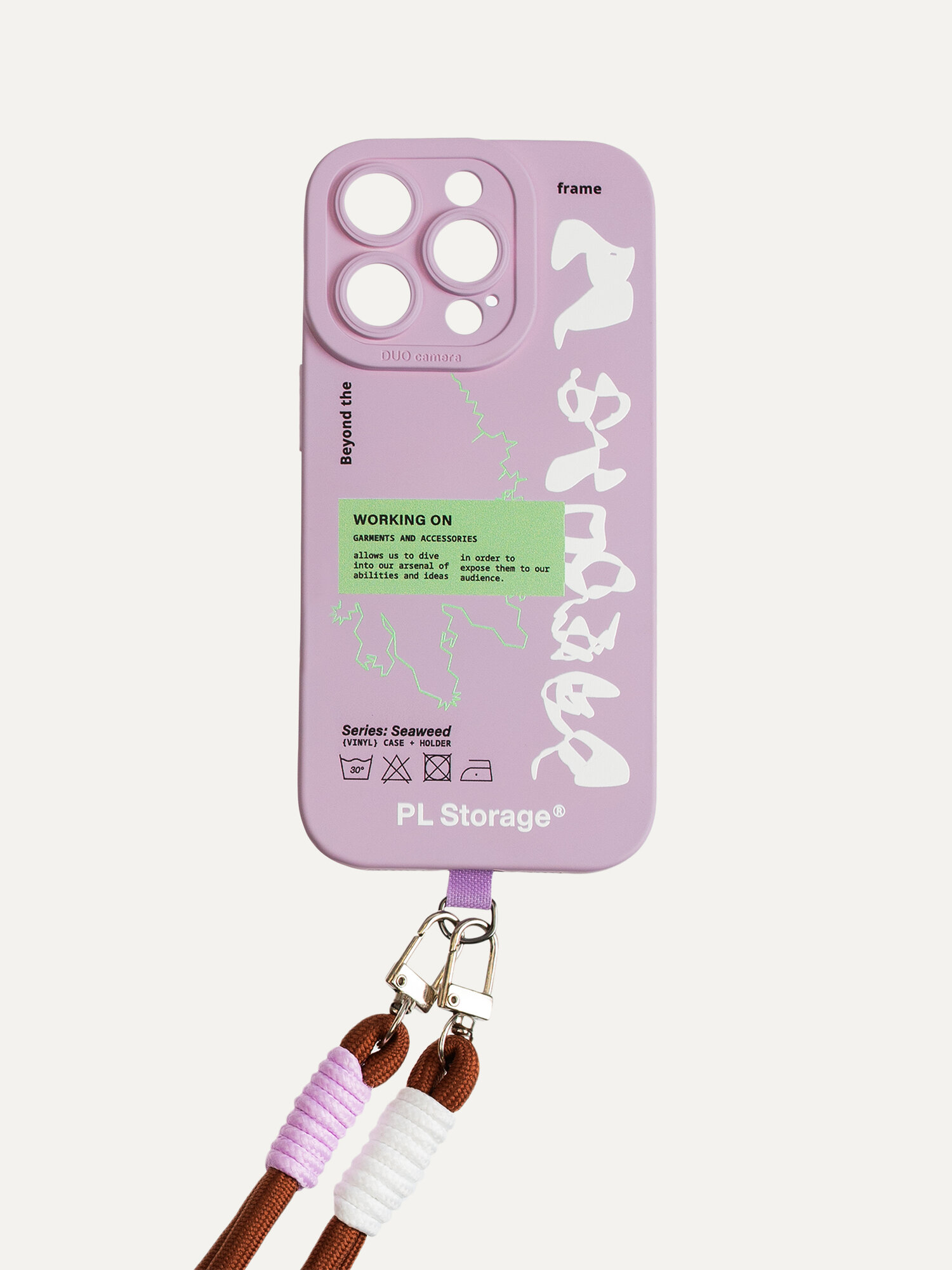 Силиконовый Soft touch чехол для iPhone 16 Plus CROSSBODY со шнурком пыльно-лавандовый