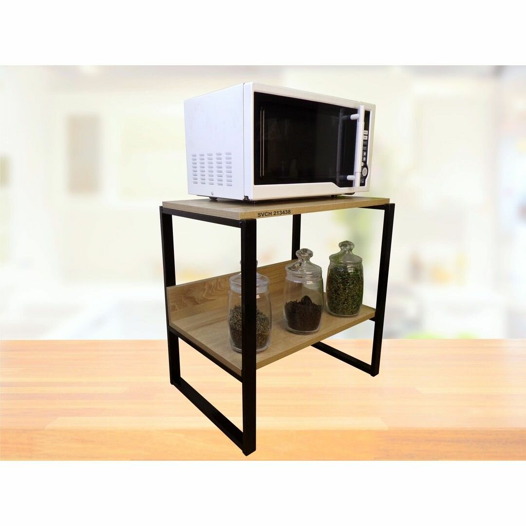 Микроволновой печи и бытовой техники "SVCH 213438" размер полки 35х54 см, высота 56см, дуб сонома, стальной каркас