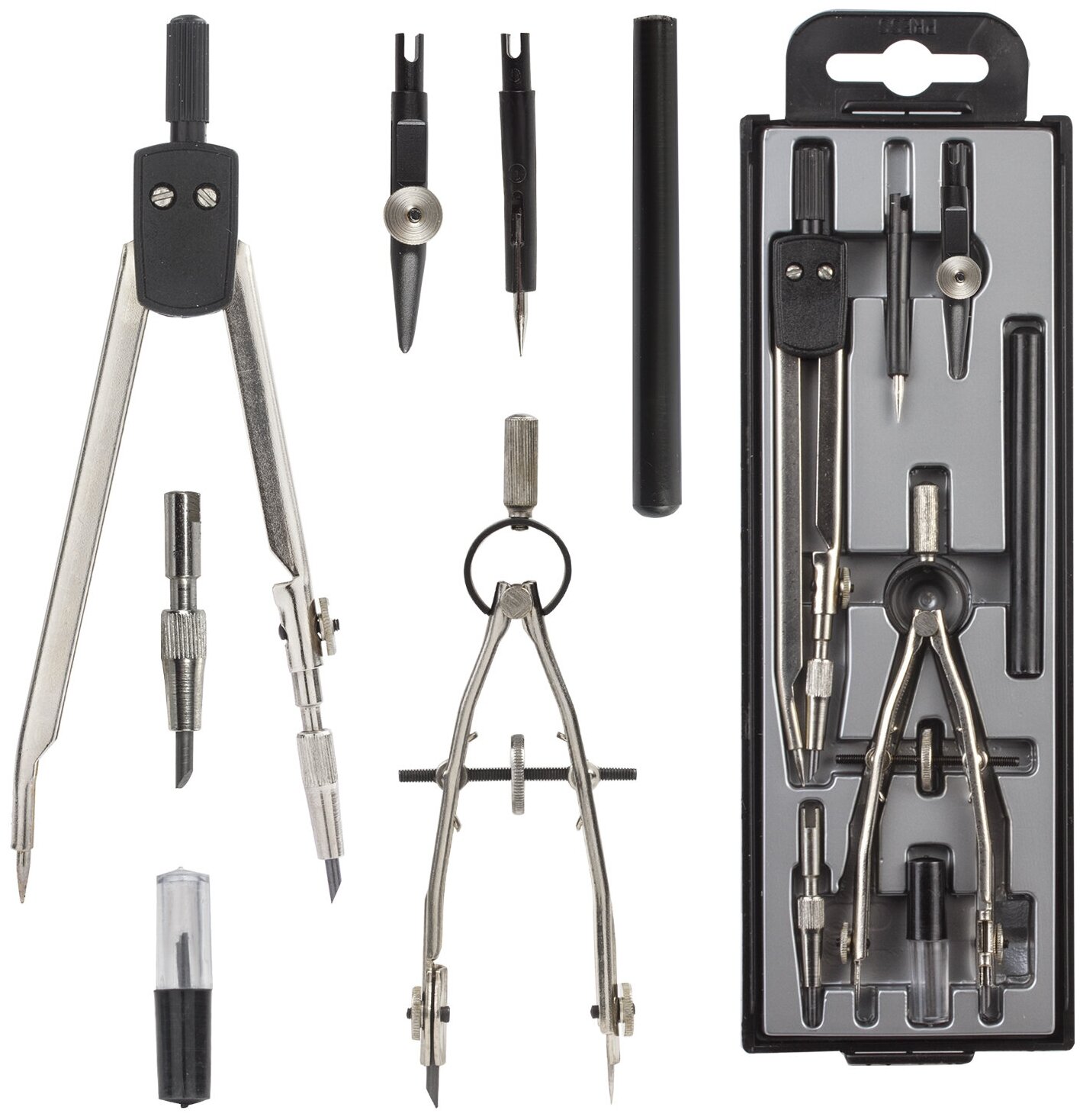 Готовальня 7 предметов, пластиковый пенал, GLOBUS, НЧ7-30-50 - 1 шт.