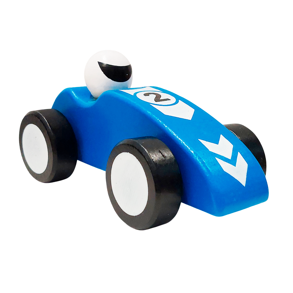 Деревянная машинка, гоночный болид "Формула 1", синий