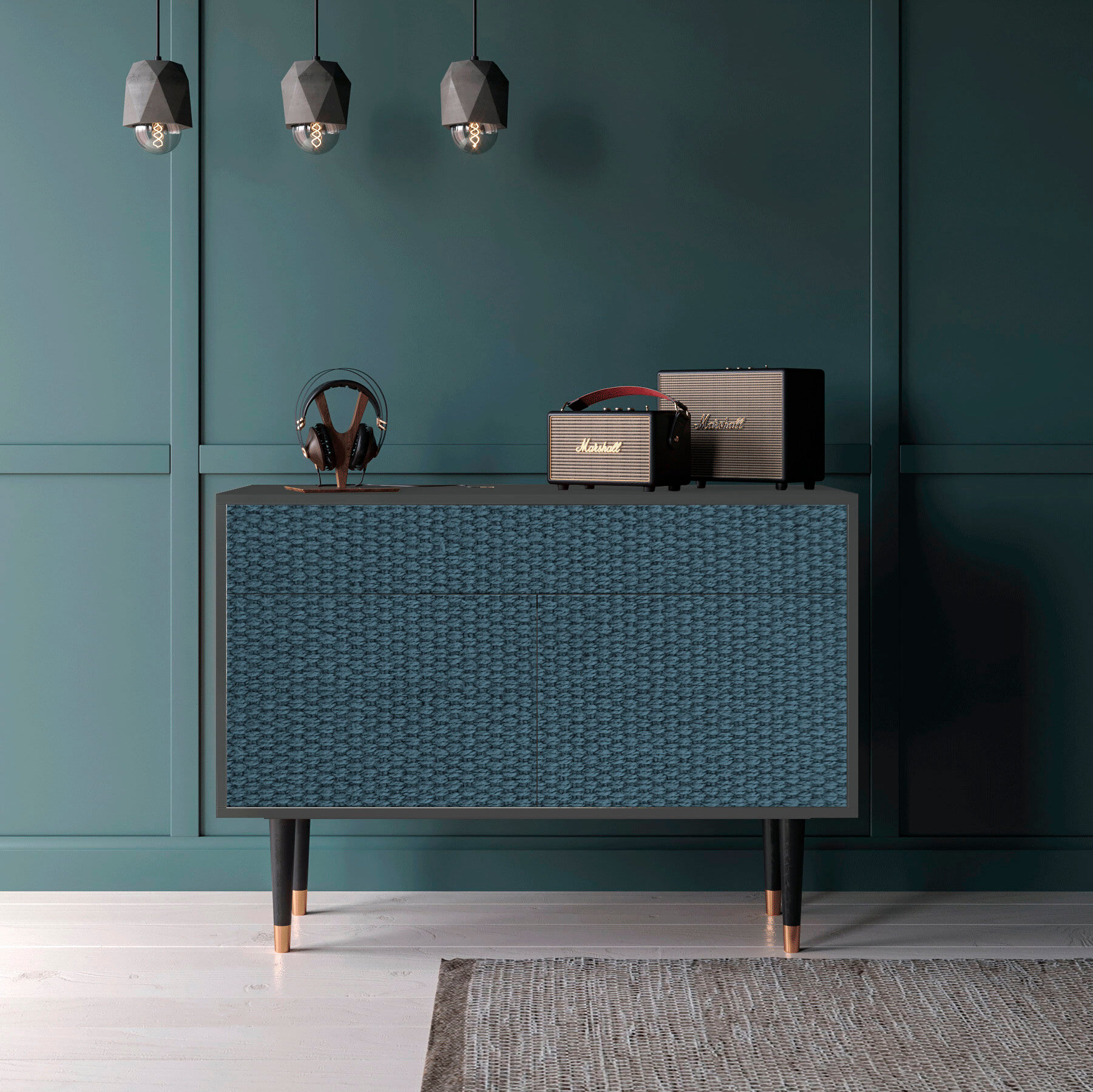 Комод - STORYZ - BS4 Knitted Pattern, Размер - 115 x 85 x 48 см, Цвет корпуса - Антрацит