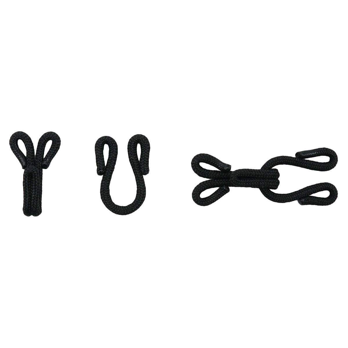 Крючки пришивные потайные для одежды в оплетке из синтетической нити 1,8*3,5 см (черный), 100 шт, айрис, 0300-4301