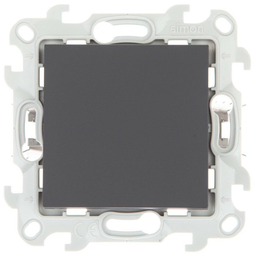 Выключатель Simon 24 Push&Go 2420101-038, графит, одноклавишный, скрытый монтаж, IP20
