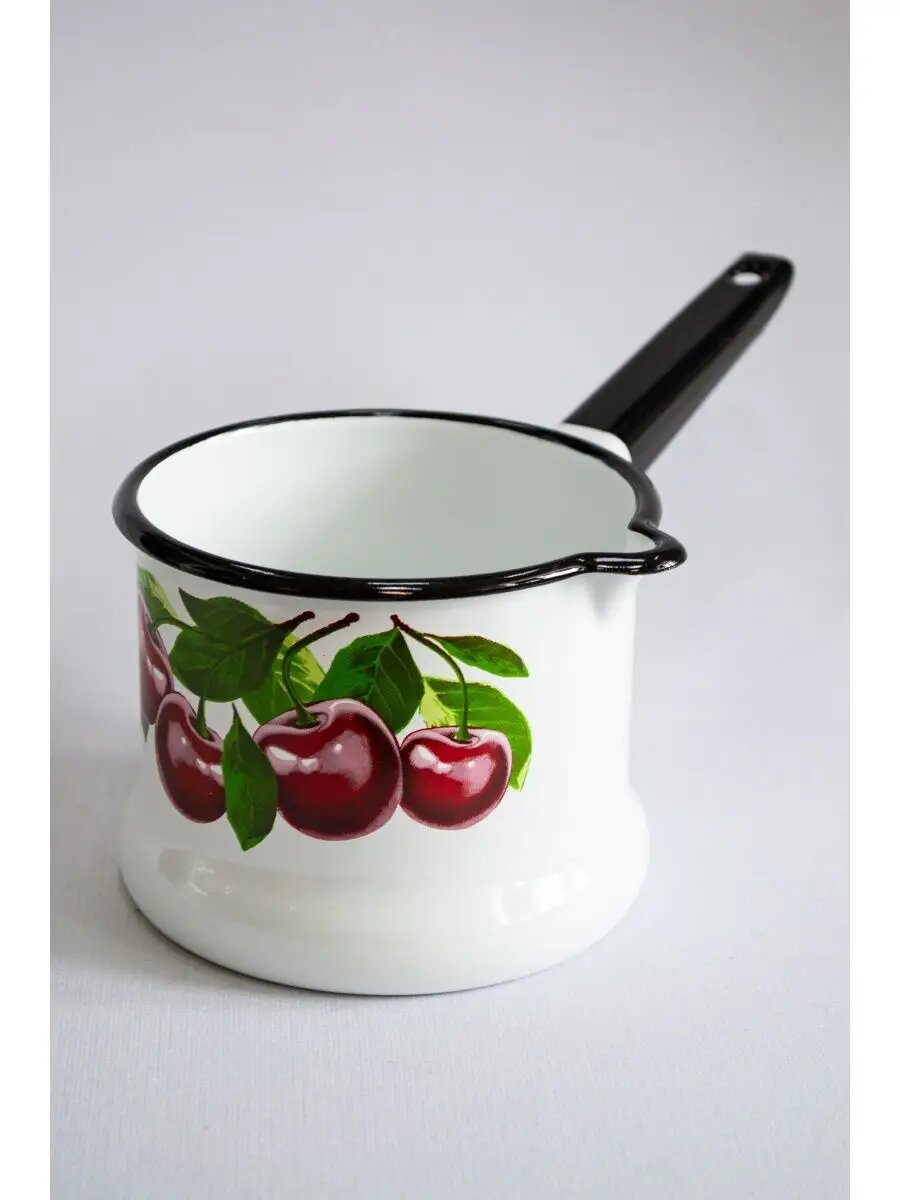 Ковш эмалированный 1 л. "Вишневый сад"