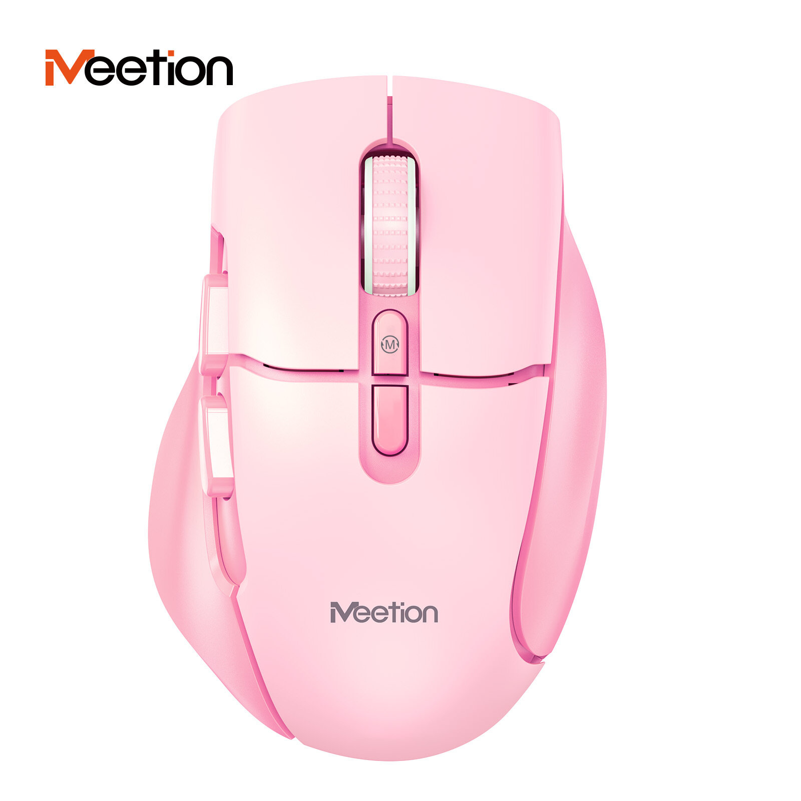Meetion 2.4G беспроводная Bluetooth эргономичная компьютерная мышь для офиса, тихий клик, жемчужно-розовый