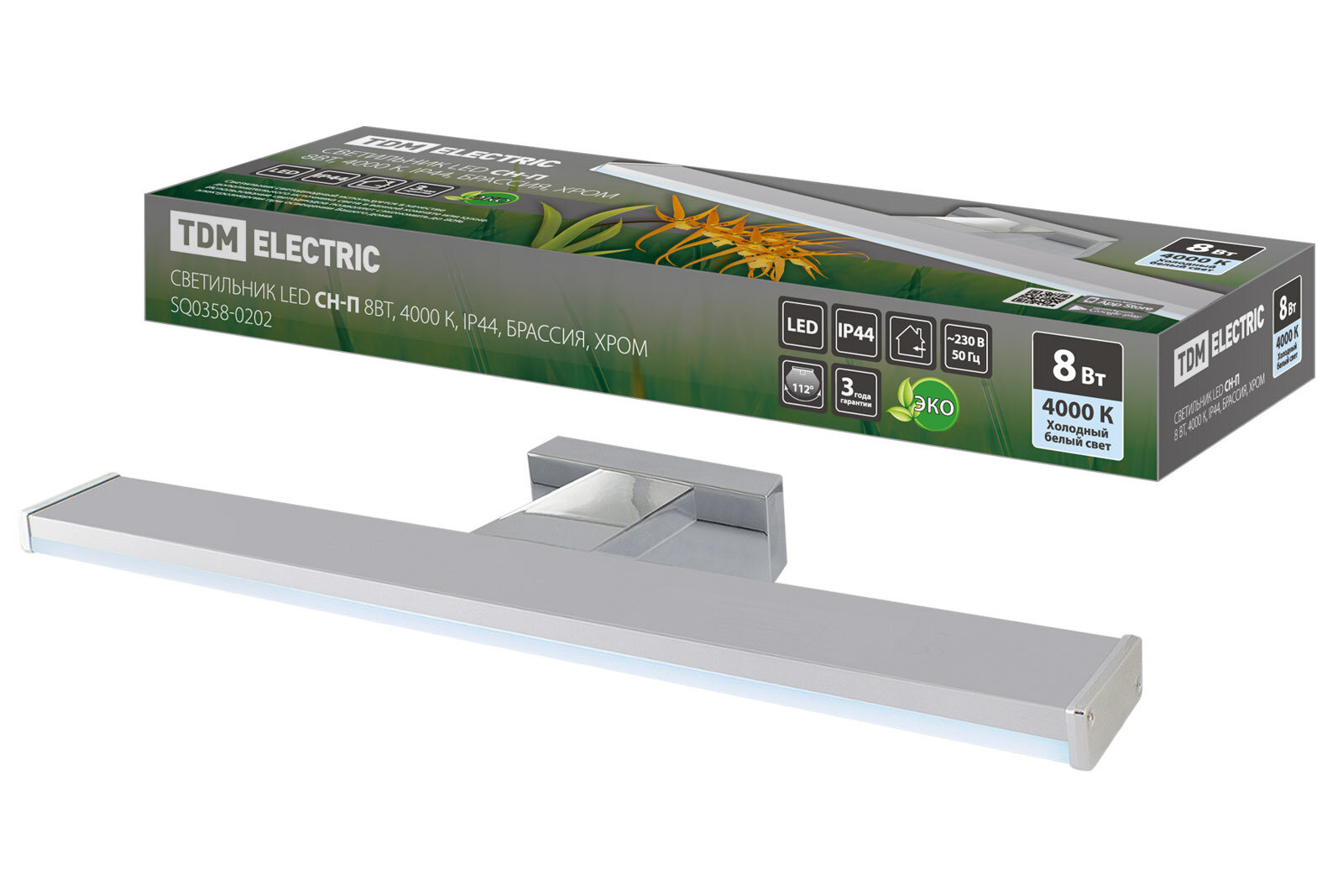 Светильник LED CH-П 8Вт, 4000 К, IP44, Брассия, хром TDM SQ0358-0202