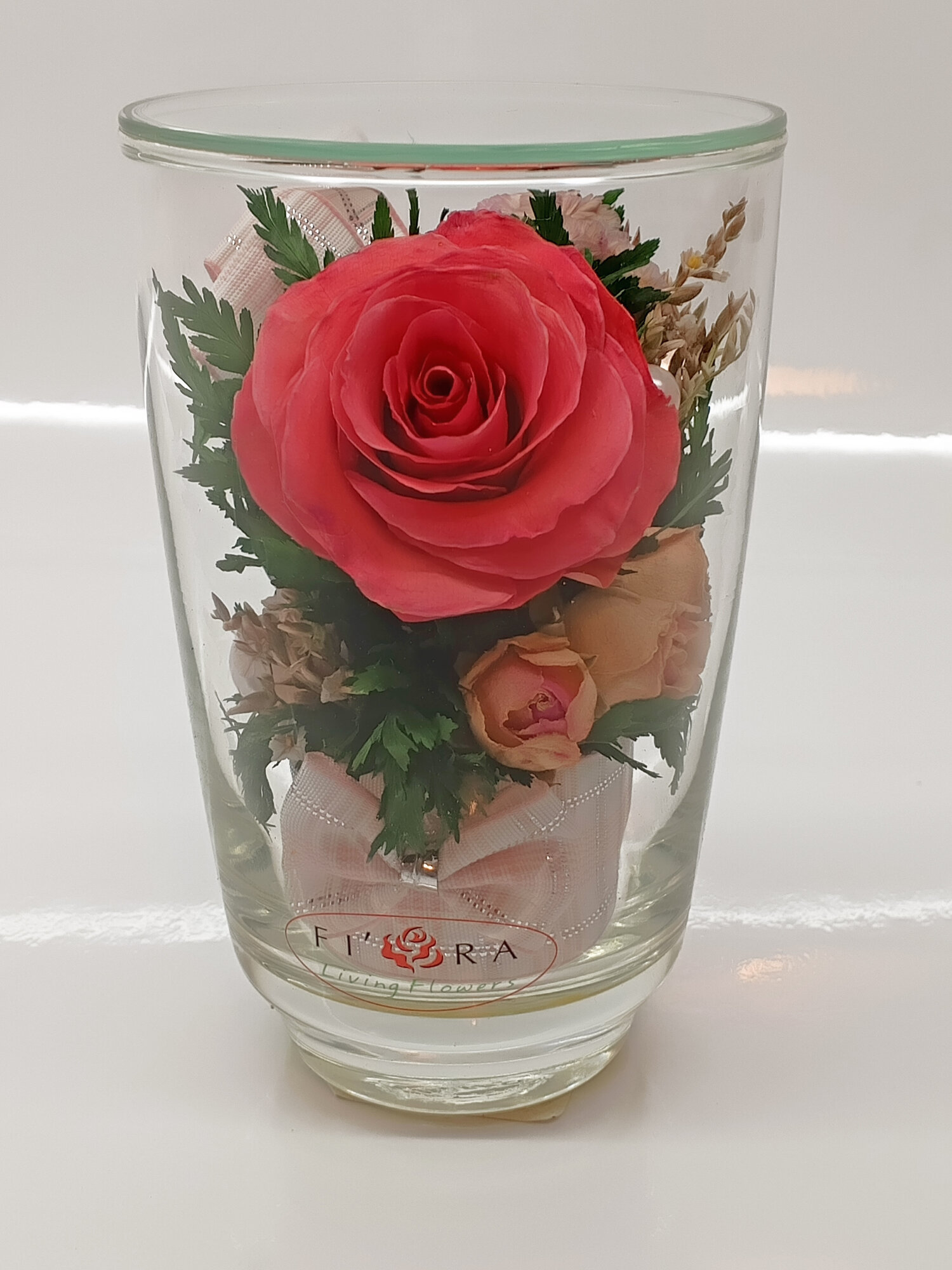 Натуральные цветы в стекле, вакуум